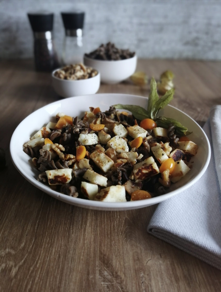 Pasta mit Pilzen, Halloumi und Walnüssen – Beneto Foods