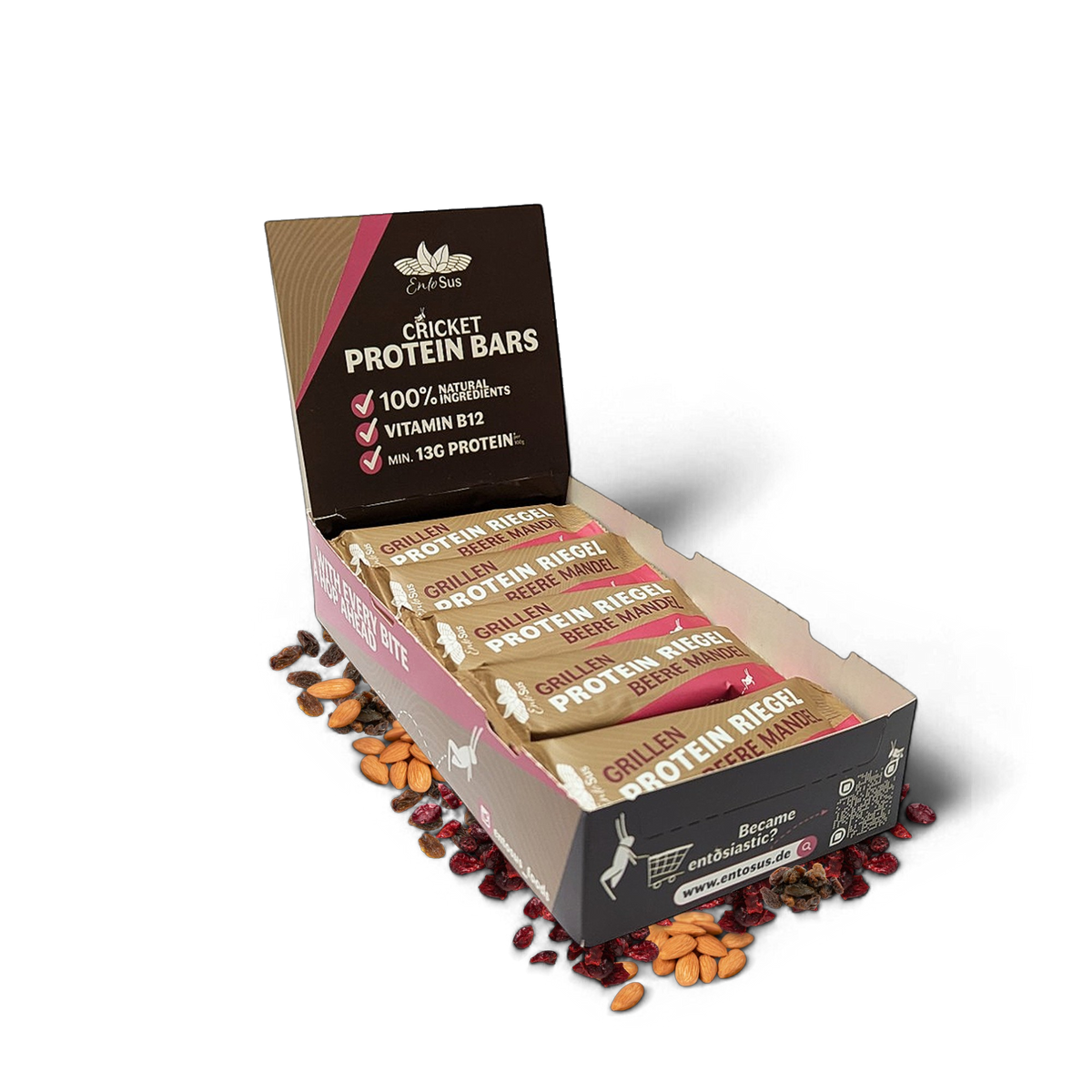 Grillen Protein Riegel Beere Mandel – Beneto Foods